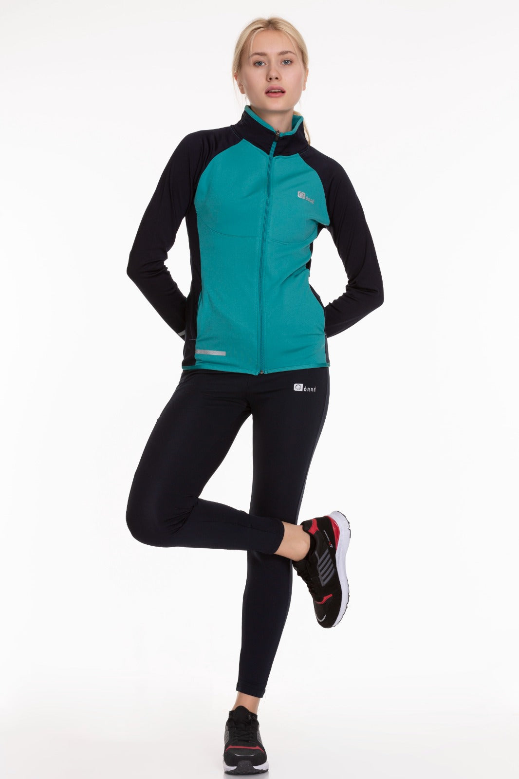 3 Piece Sport Set Women Sport Fitness Workout Gym Suit (CYAN/NAVY) – ÓRRÉ